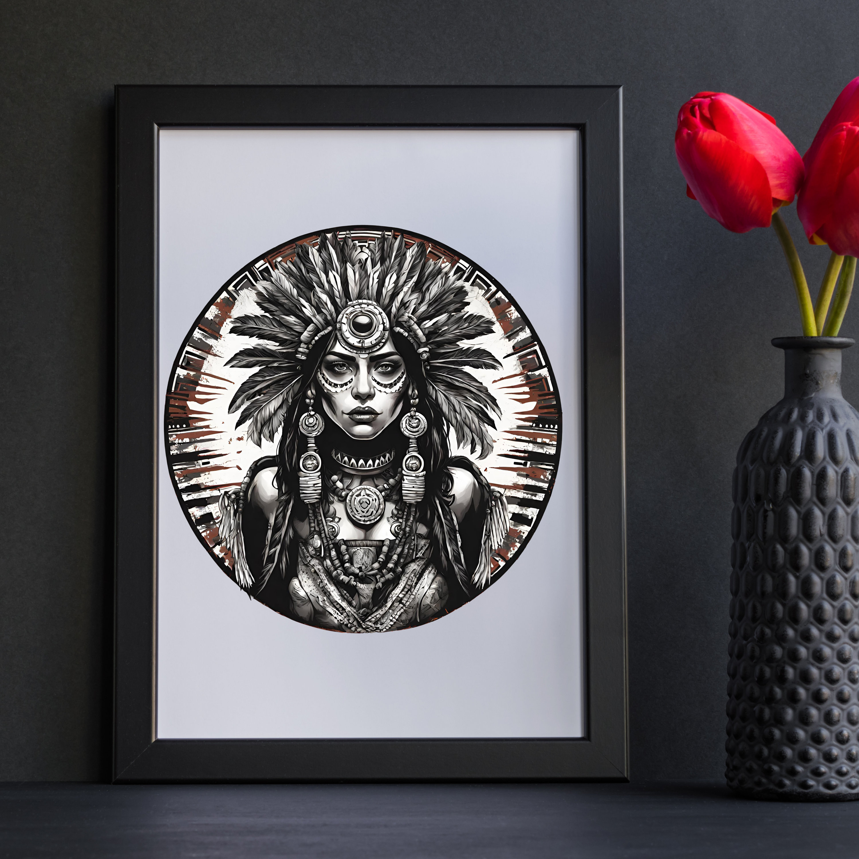 Aztec Warrior Woman, Digital Download PNG, Mexican Warrior, Female ...