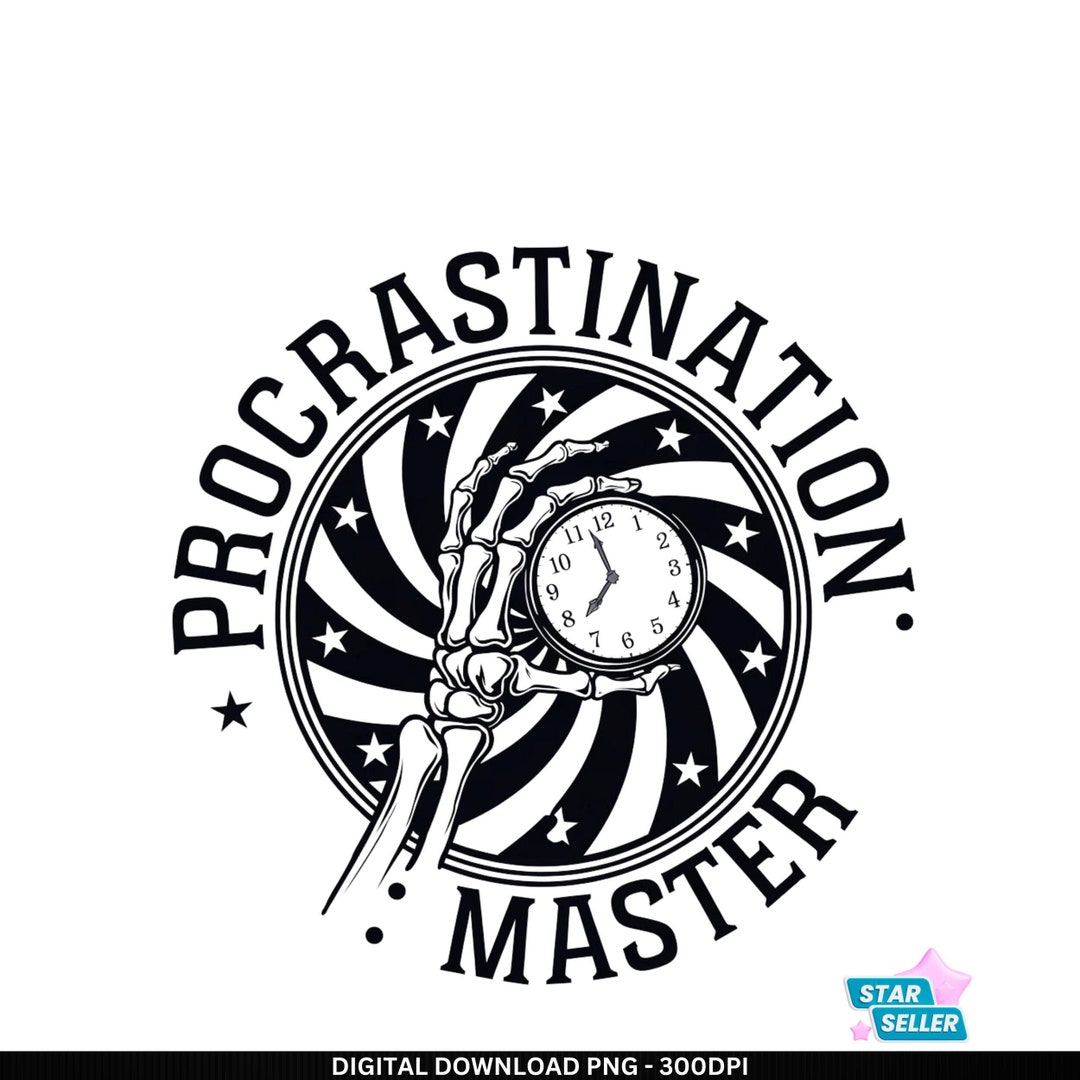 Procrastination Master Skeleton Clock Art Print -2 Digital Downloads ...