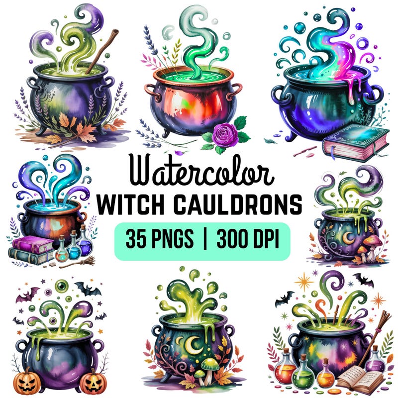 Witches Cauldron Clipart - Etsy