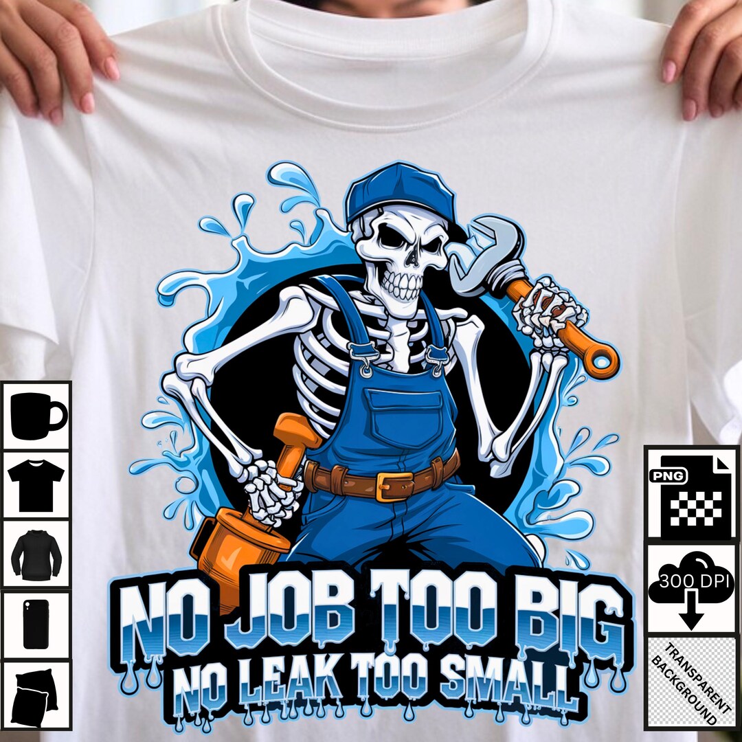 Plumber Skeleton PNG: Funny Plumbing Design (digital Download, 5000x5000 Px, 300 DPI - Etsy