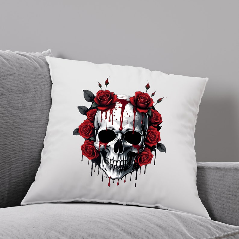 Skull Red Roses PNG, Skull Design Digital Download Clipart, Png for ...