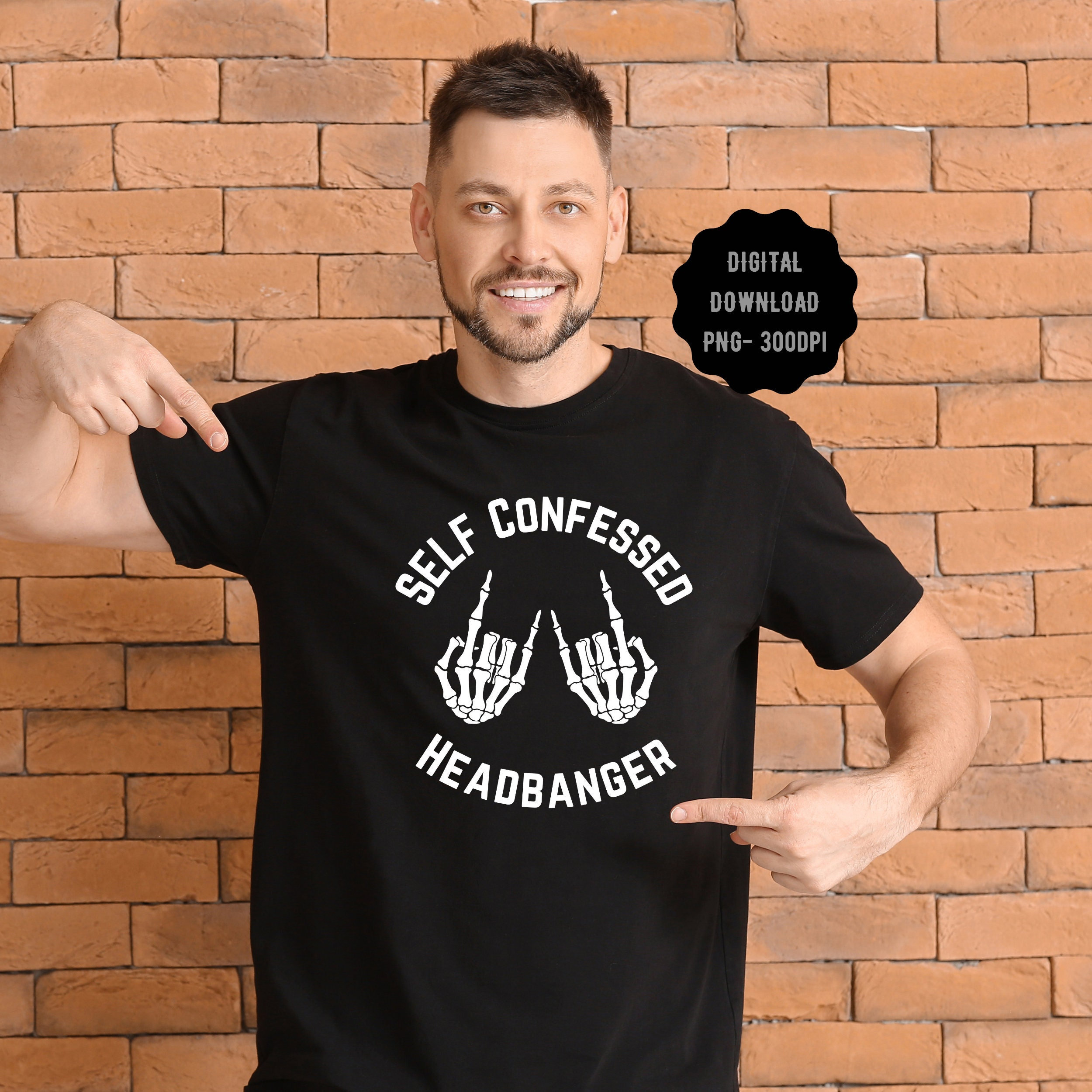 Self Confessed Headbanger PNG, Fathers Day Design Digital Download ...