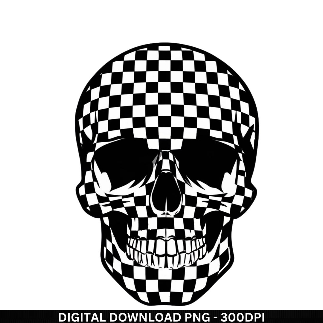 Checkered Skull PNG Digital Download Sublimation Design - Etsy
