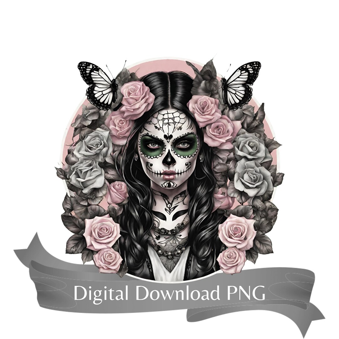 Day of the Dead PNG, Digital Download, La Catrina Girl, Sugar Skull PNG ...