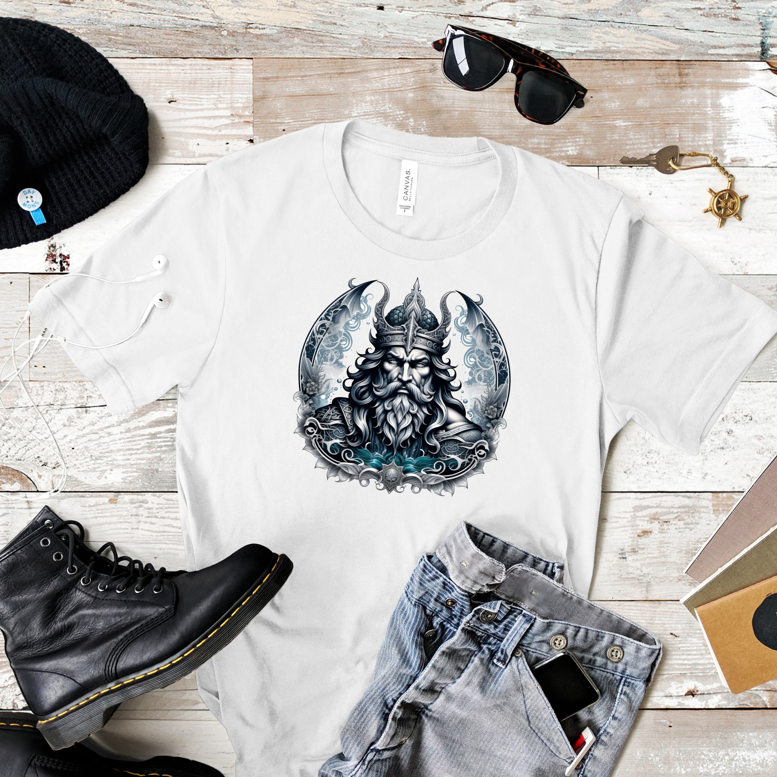 Poseidon Sea God Tattoo Design PNG File Digital Download High ...