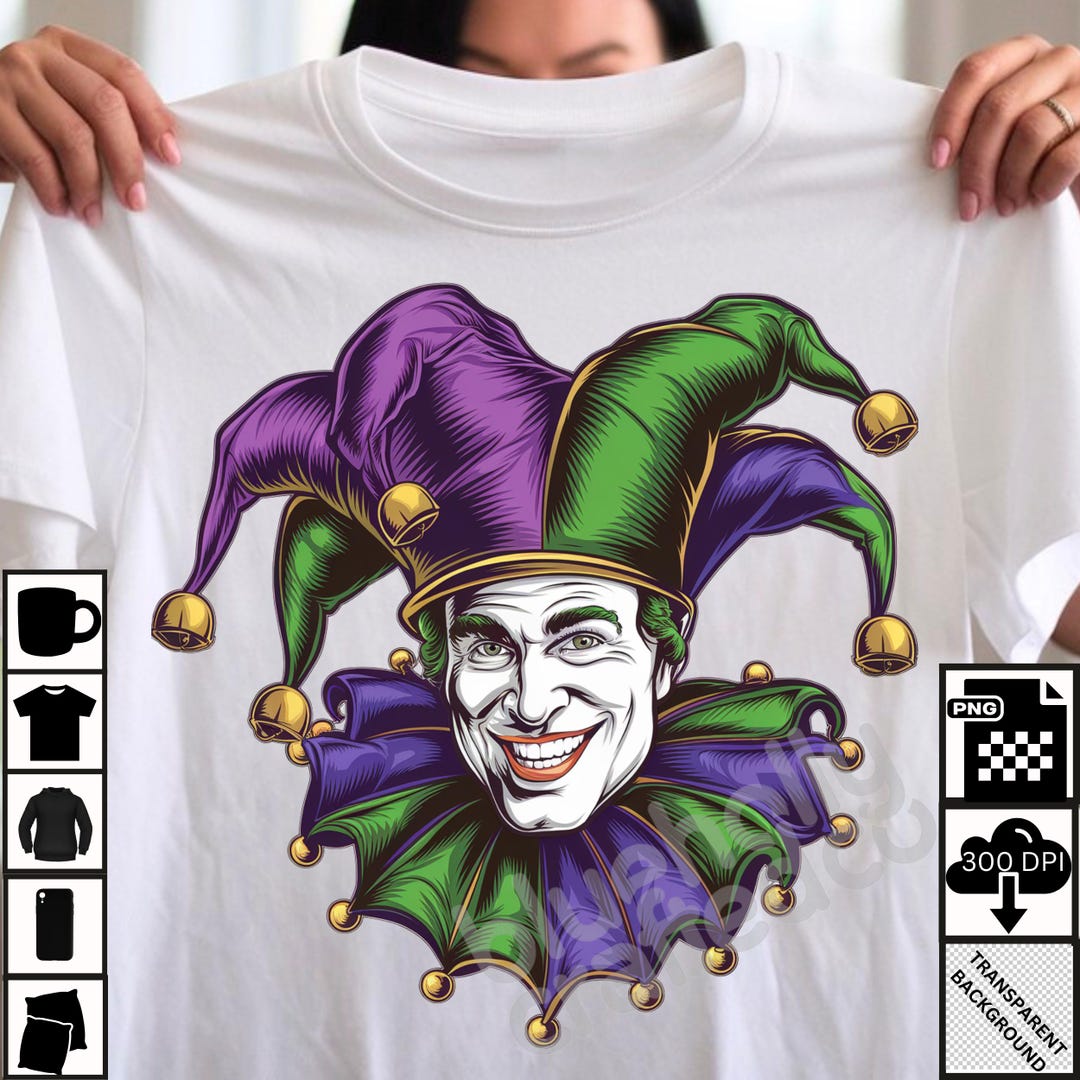 Mardi Gras Jester Design PNG - Vibrant Digital Download for T-shirts ...