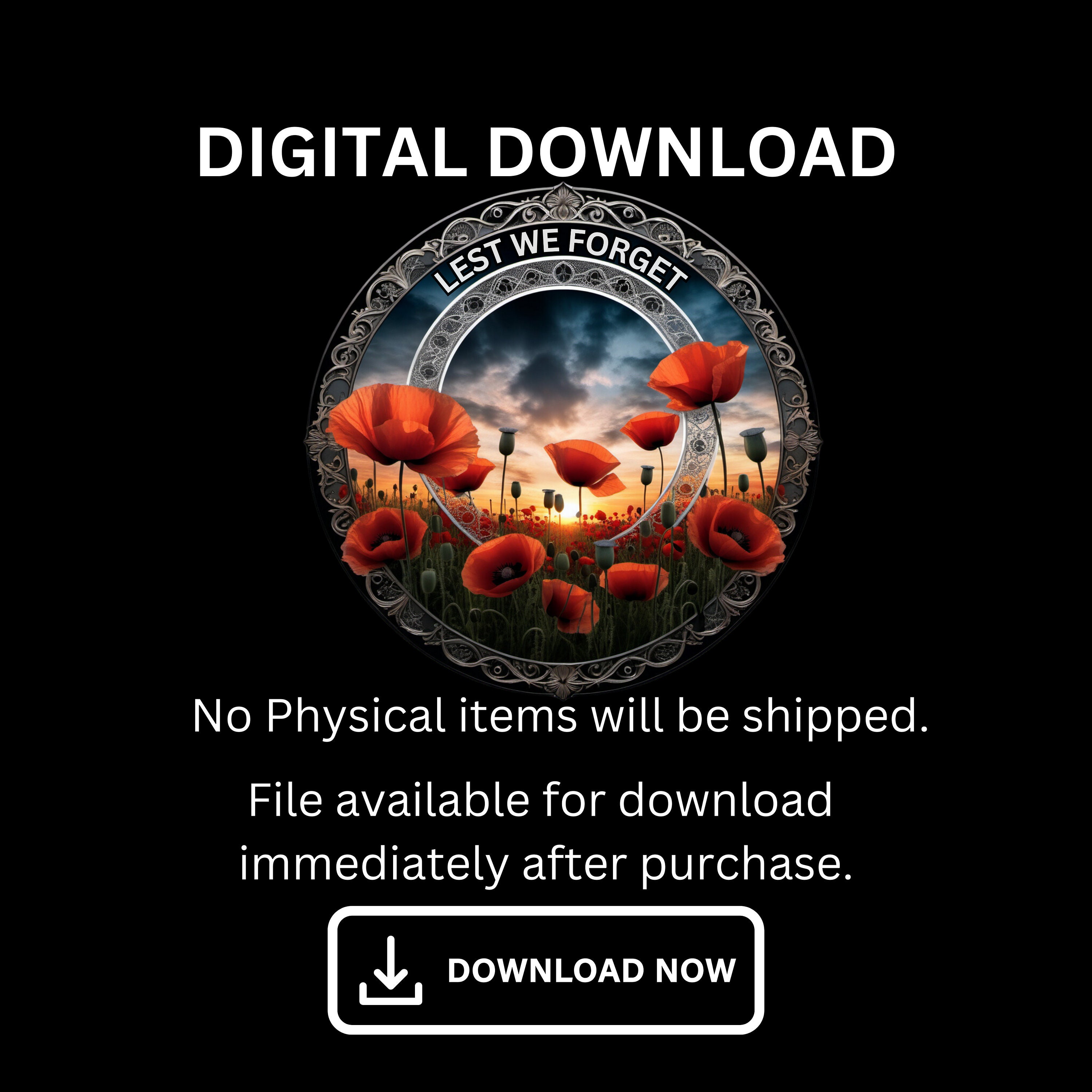 Flanders Field Red Poppy PNG: Lest We Forget, Remembrance Day (digital ...