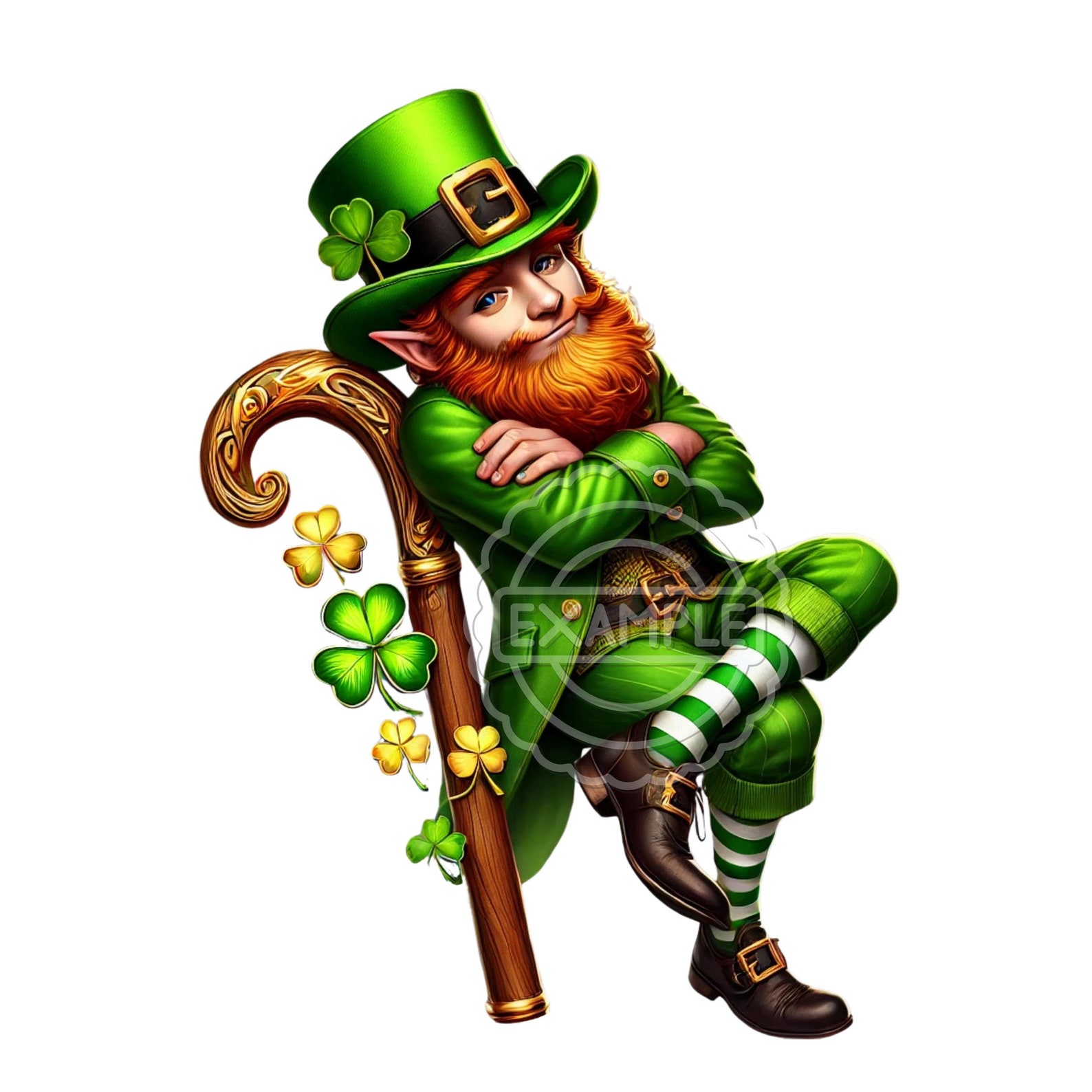 Whimsical Leprechaun With Lucky Cane - St. Patrick's Day Digital Art ...
