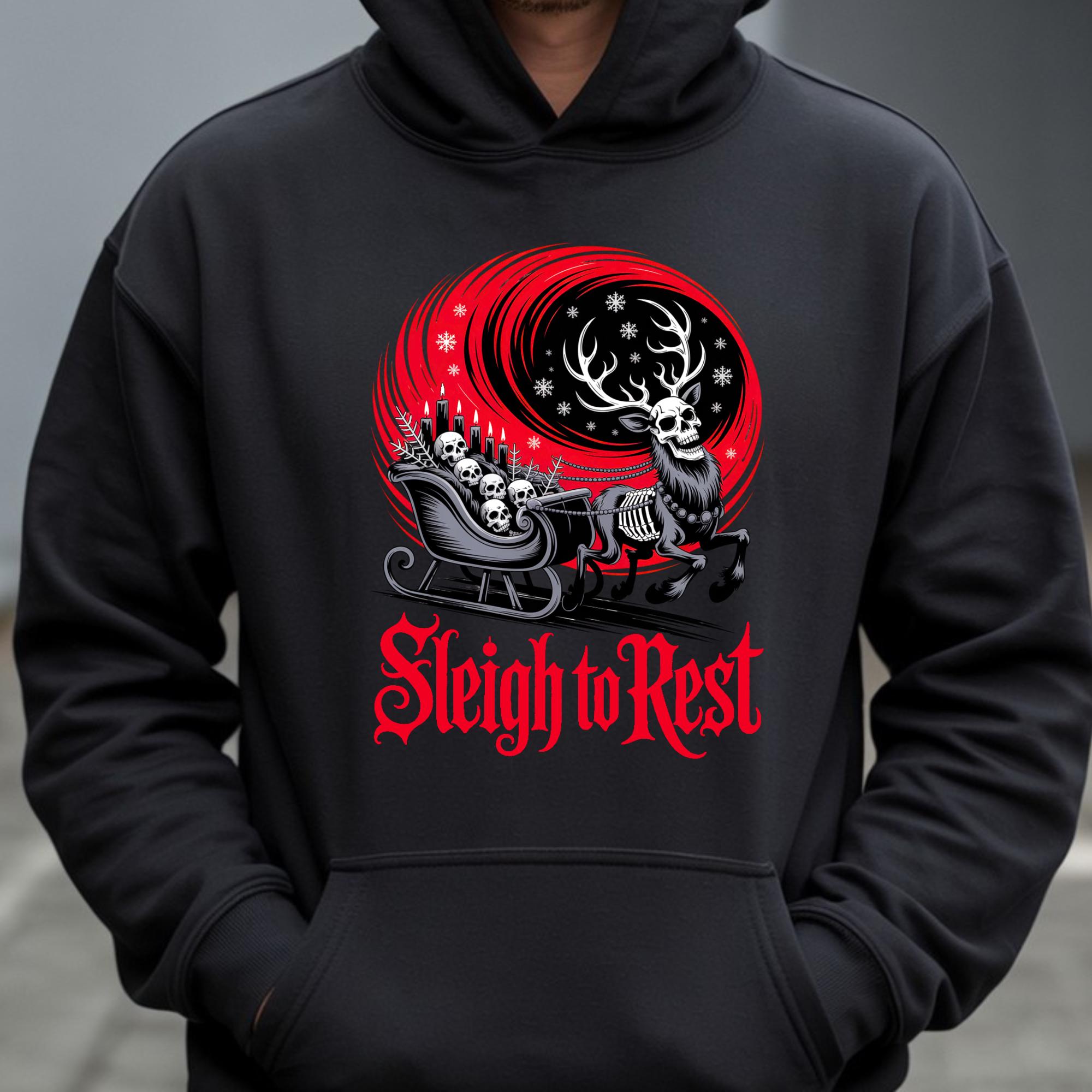 Gothic Christmas PNG: Skull Reindeer Sleigh - Dark Holiday Digital ...