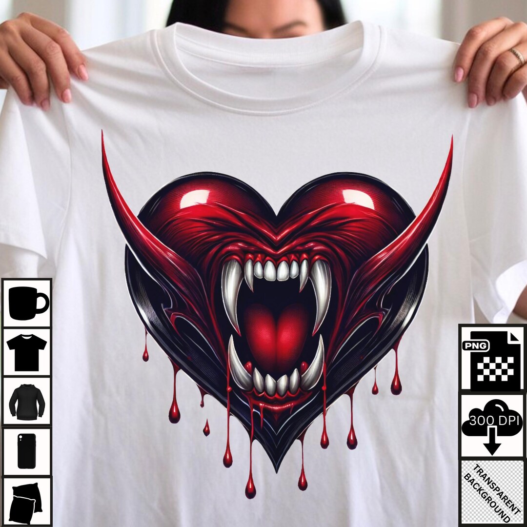 Vampire Heart Gothic Art Print: Dark Valentine Decor (digital Download ...