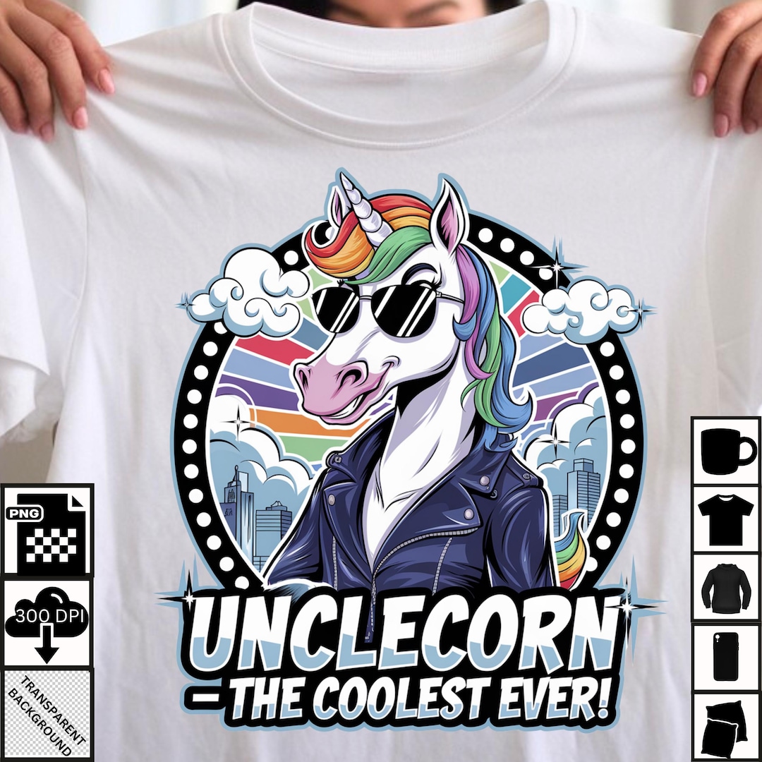 Unclecorn PNG | Cool Uncle Unicorn Design | Funny Uncle Gift ...