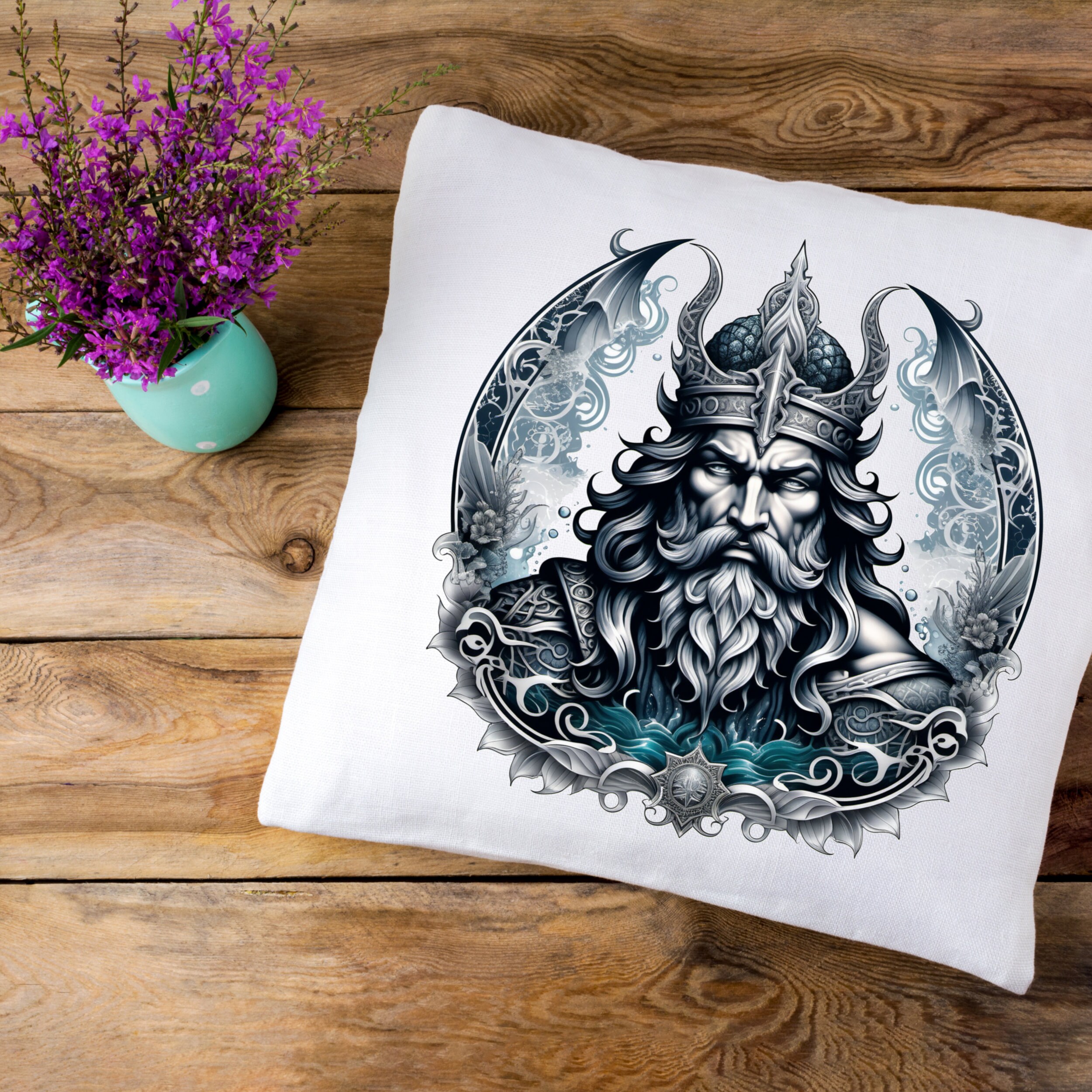 Poseidon Sea God Tattoo Design PNG File Digital Download High ...
