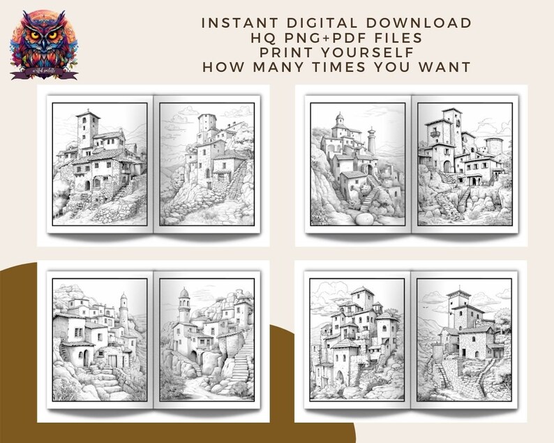 50 Albanian Kulla House Landscapes & Architecture Coloring Pages for ...
