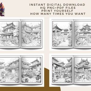 50 Coloring Pages Chinese Courtyard House Landscapes & Architecture ...