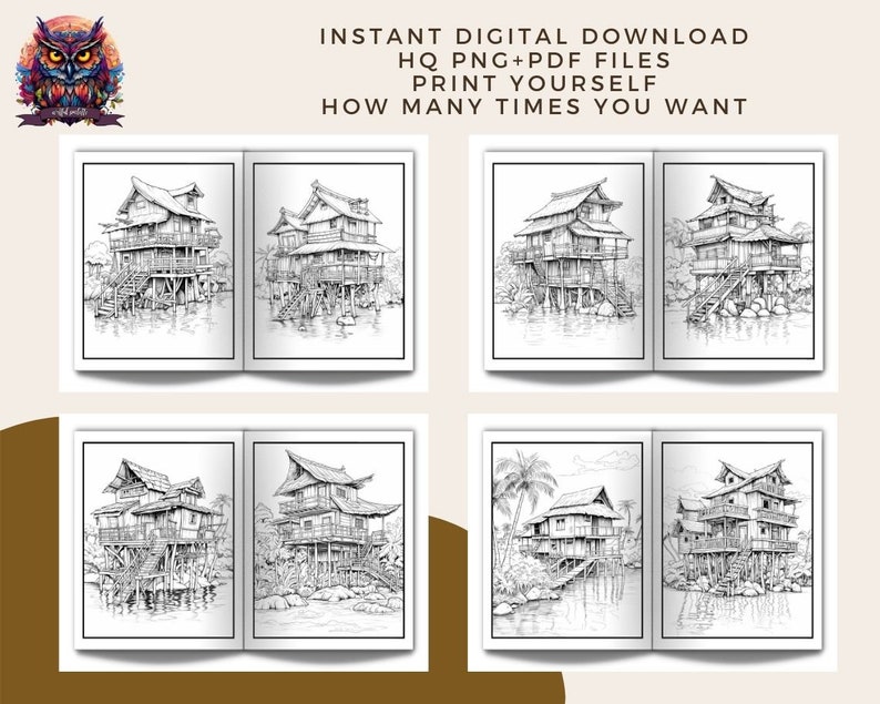 50 Coloring Pages Filipino Bahay Kubo House Landscapes & Architecture ...