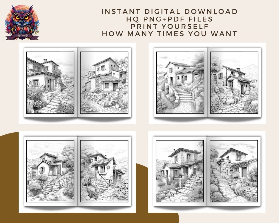 50 Coloring Pages Macedonian Village House Landscapes & Architecture ...