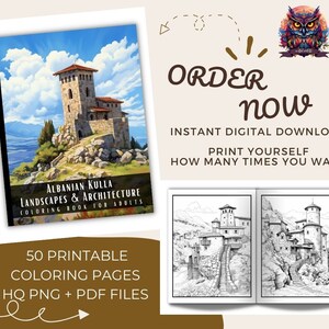 50 Albanian Kulla House Landscapes & Architecture Coloring Pages for ...