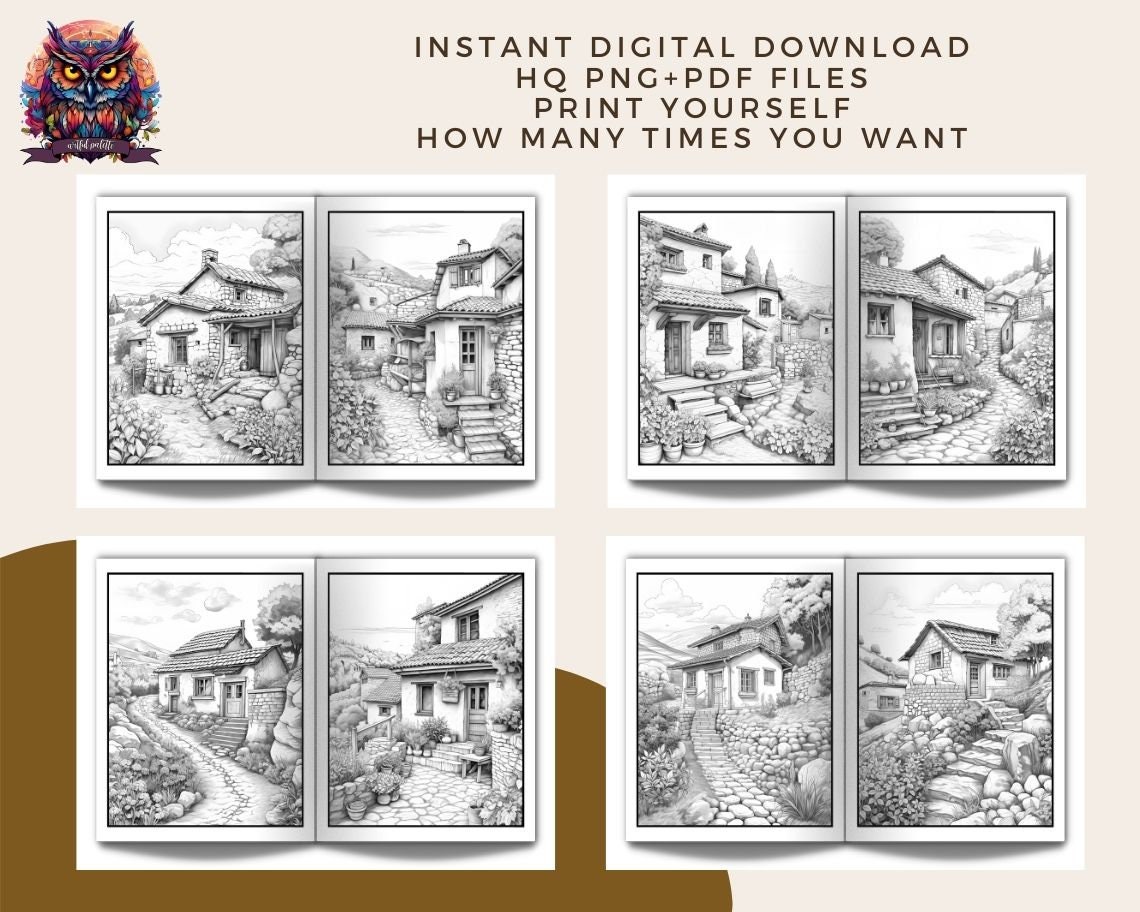 50 Coloring Pages Macedonian Village House Landscapes & Architecture ...