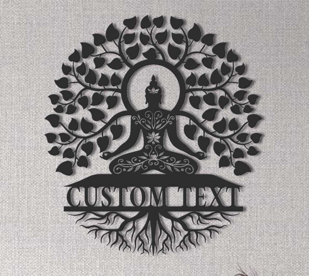 Buddha Meditation Tree of Life Metal Wall Art, Buddha Sign, Buddhism ...