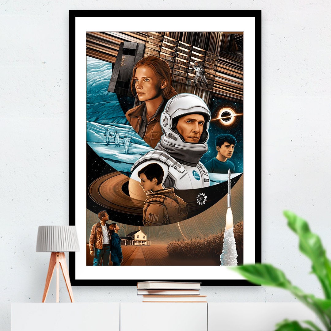 Interstellar Christopher Nolan Movie Poster Frame Canvas & Fine Art - Etsy