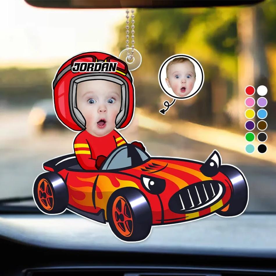 Custom Photo Racing Kid Toy Car Cute Racer - Personalized Acrylic Car ...