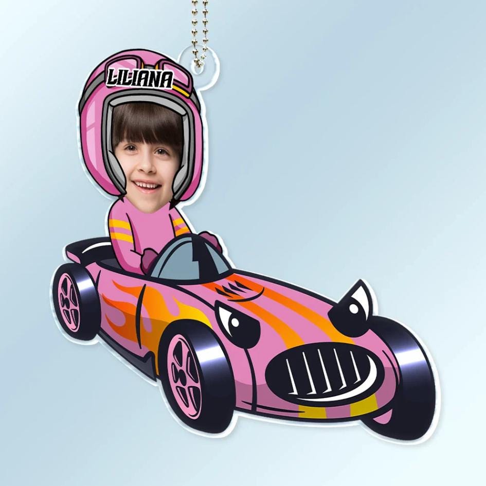 Custom Photo Racing Kid Toy Car Cute Racer - Personalized Acrylic Car ...