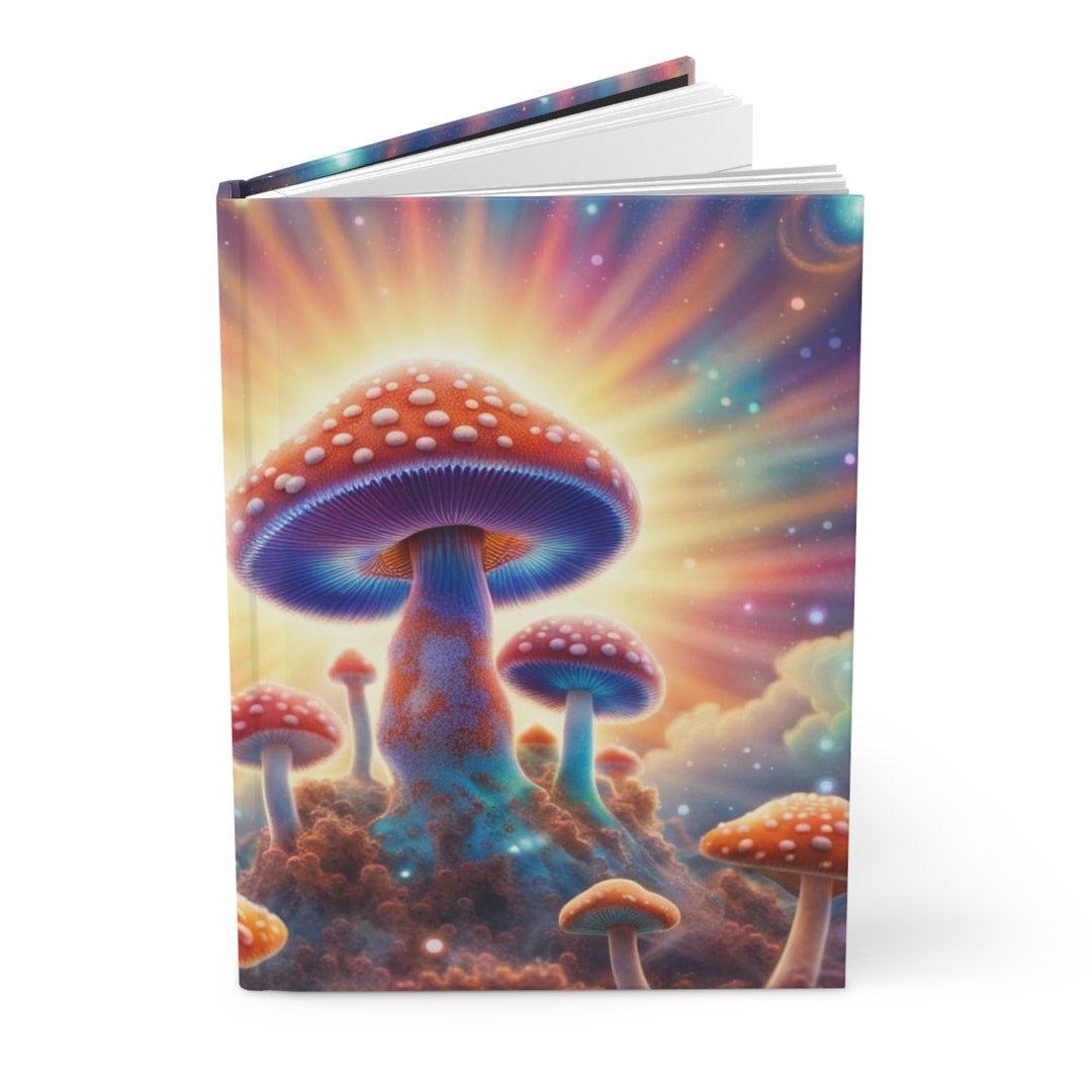 Psychedelic Trippy Design Mushroom Hardcover Journal - Etsy