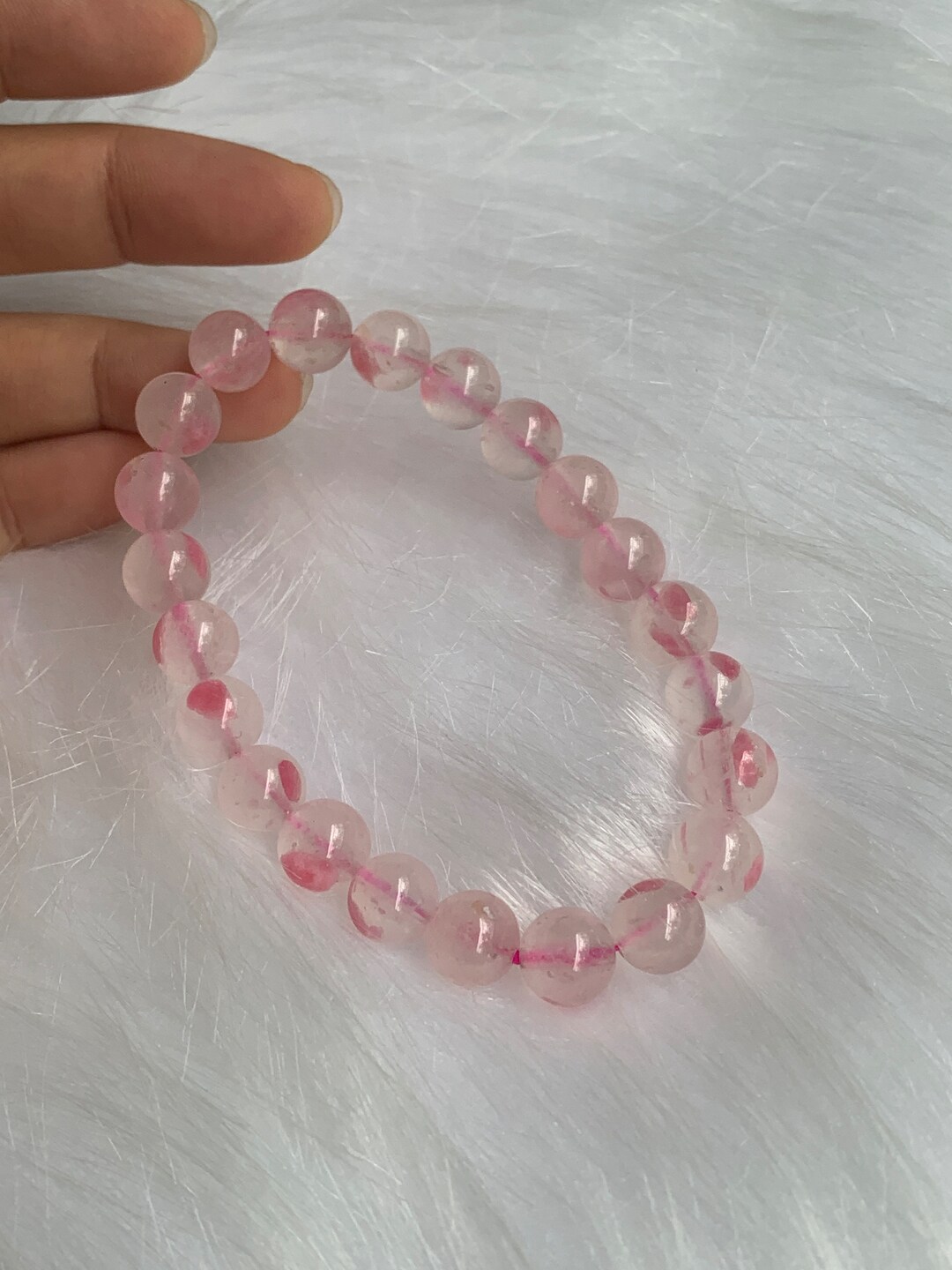 8mm High Quality Natural Sakura Rhodonite Crystal Beaded - Etsy