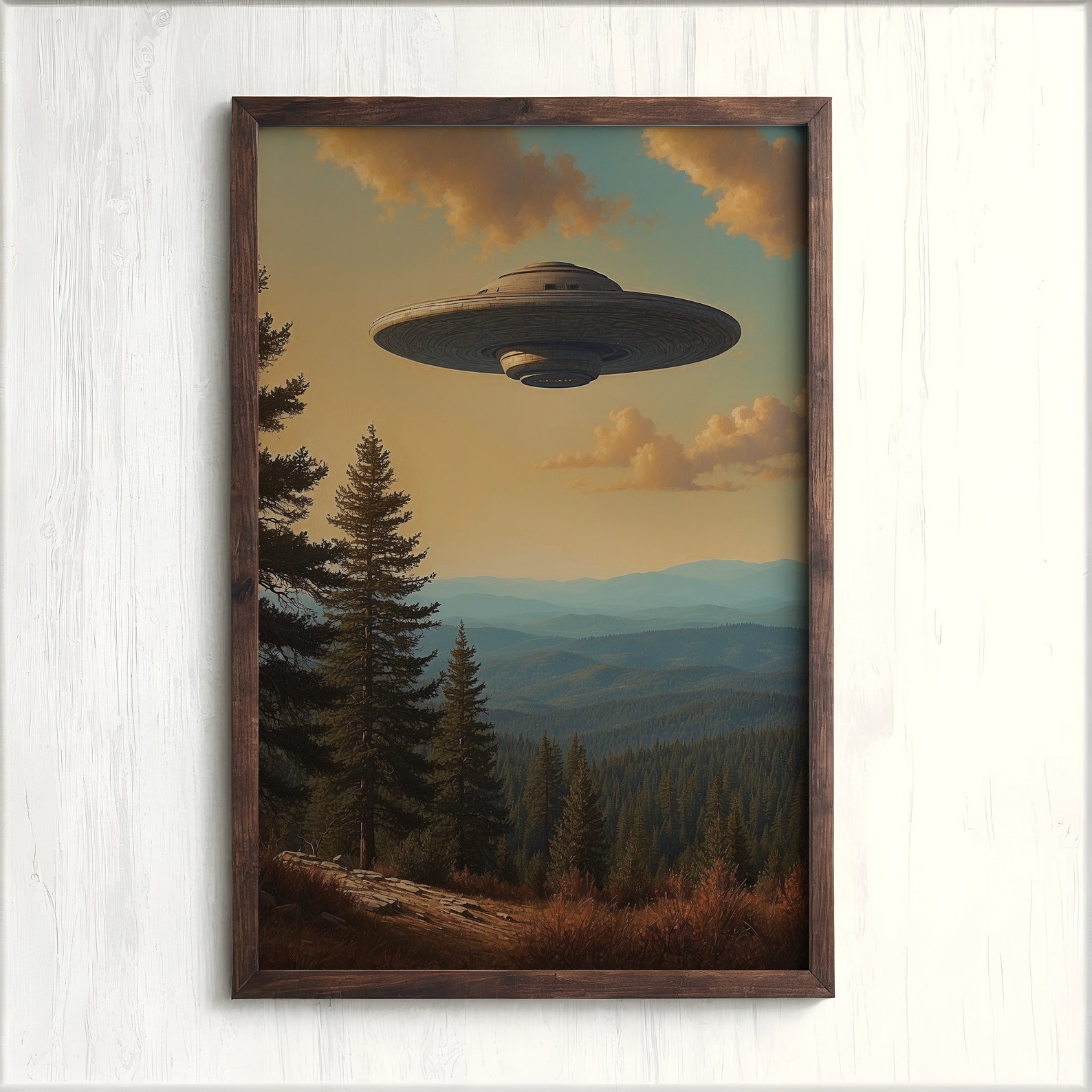 Printable UFO Canvas, Moody UFO Painting, Flying Saucer Art, Ufo Art - Etsy