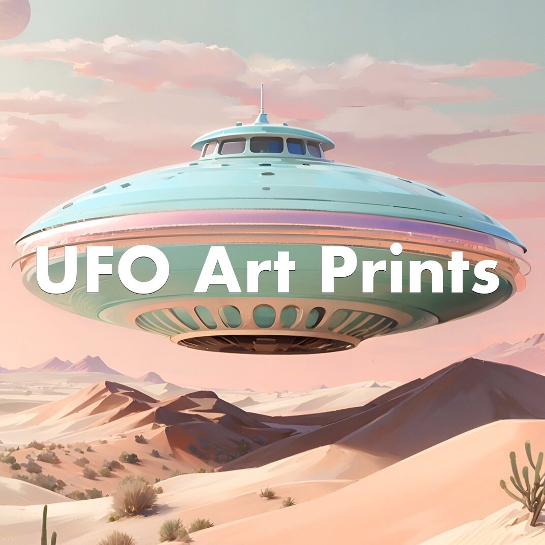 Atomic Ufo Art, 1950s Atomic Ufo Painting, Pastel Digital Printable UFO ...