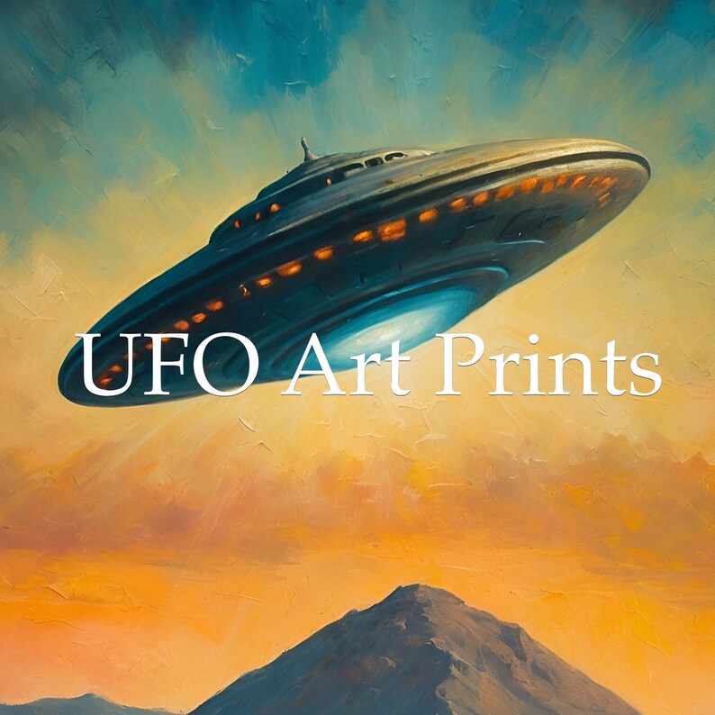 Retro Ufo Art Download, Vintage Ufo Painting, Ufo Impasto Oil Painting ...