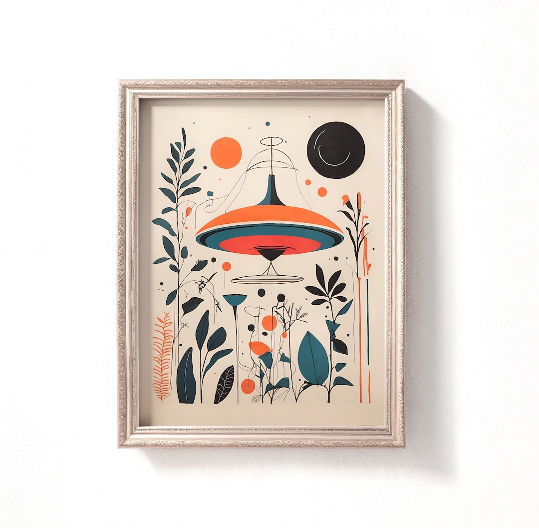 Boho Ufo Art Print, Boho Painting, Digital Printable UFO Art Print ...