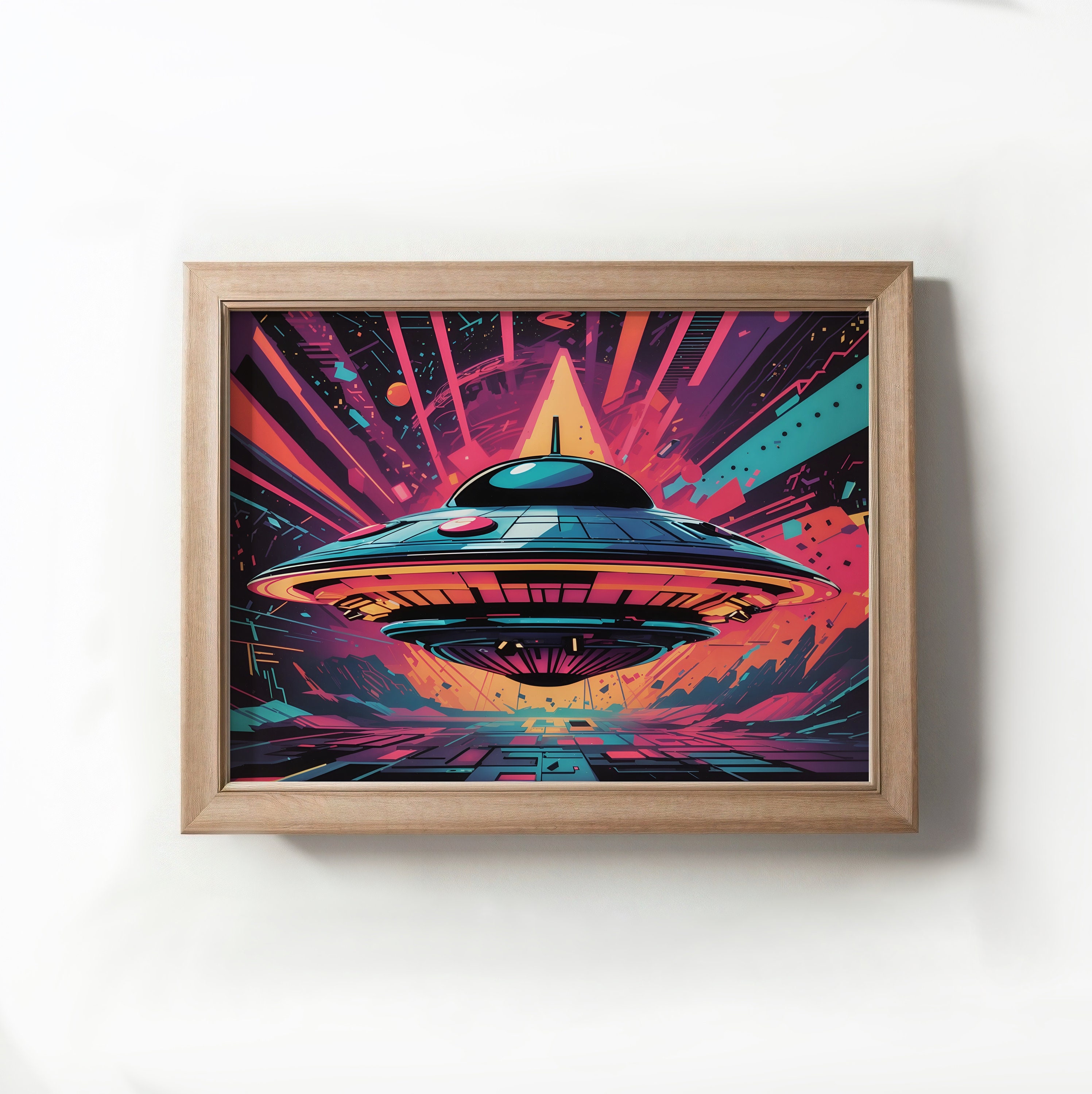 Abstract Ufo Art, 1980s House Decor, Vibrant Artwork, Psychedelic ...
