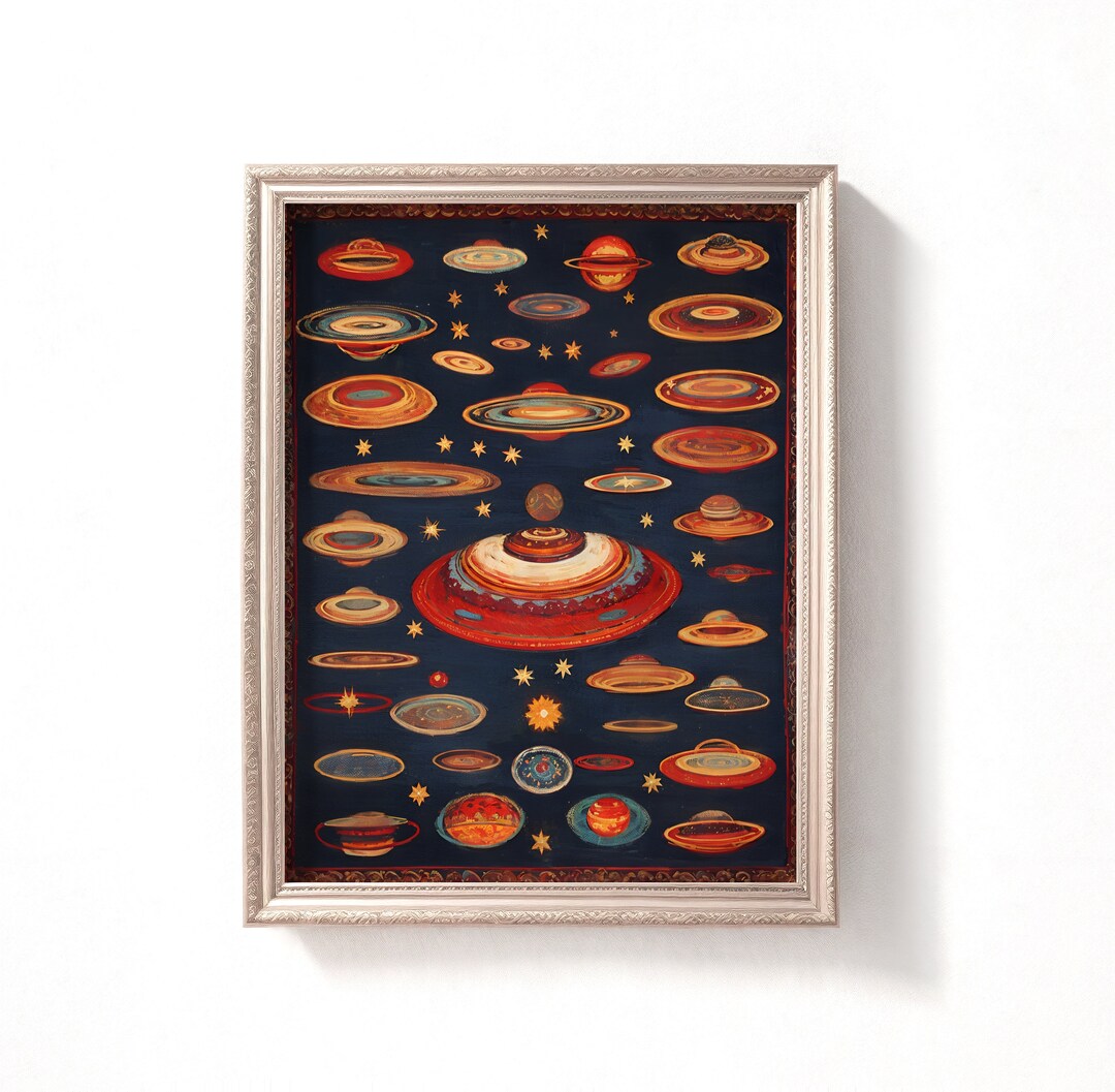 Tapestry Ufo Art, Vintage Ufo Pattern Print, Eclectic Nerdy Ufo Decor ...
