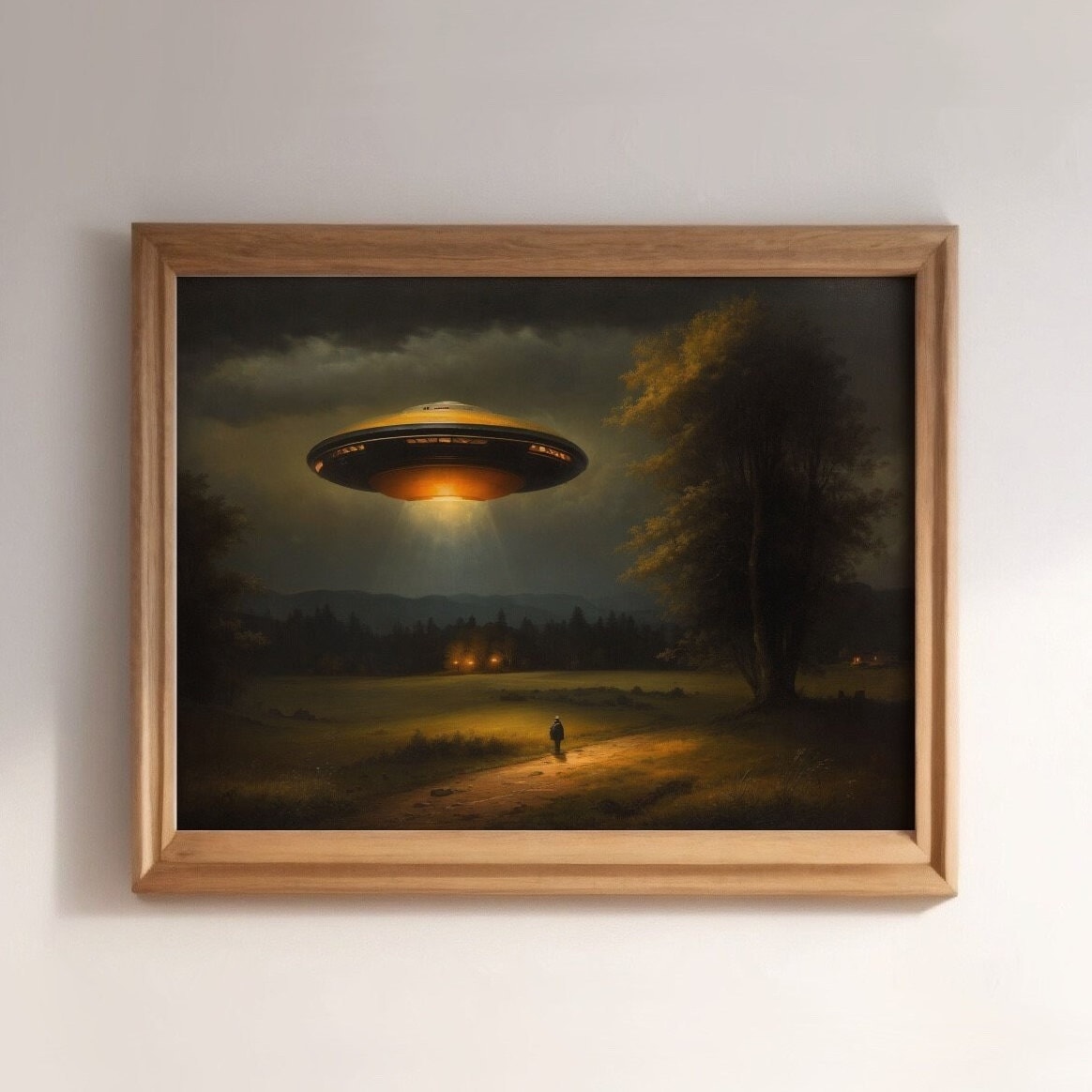 Antique Landscape Painting UFO Art Print Vintage Rembrandt - Etsy