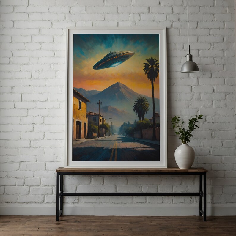 Retro Ufo Art Download, Vintage Ufo Painting, Ufo Impasto Oil Painting ...