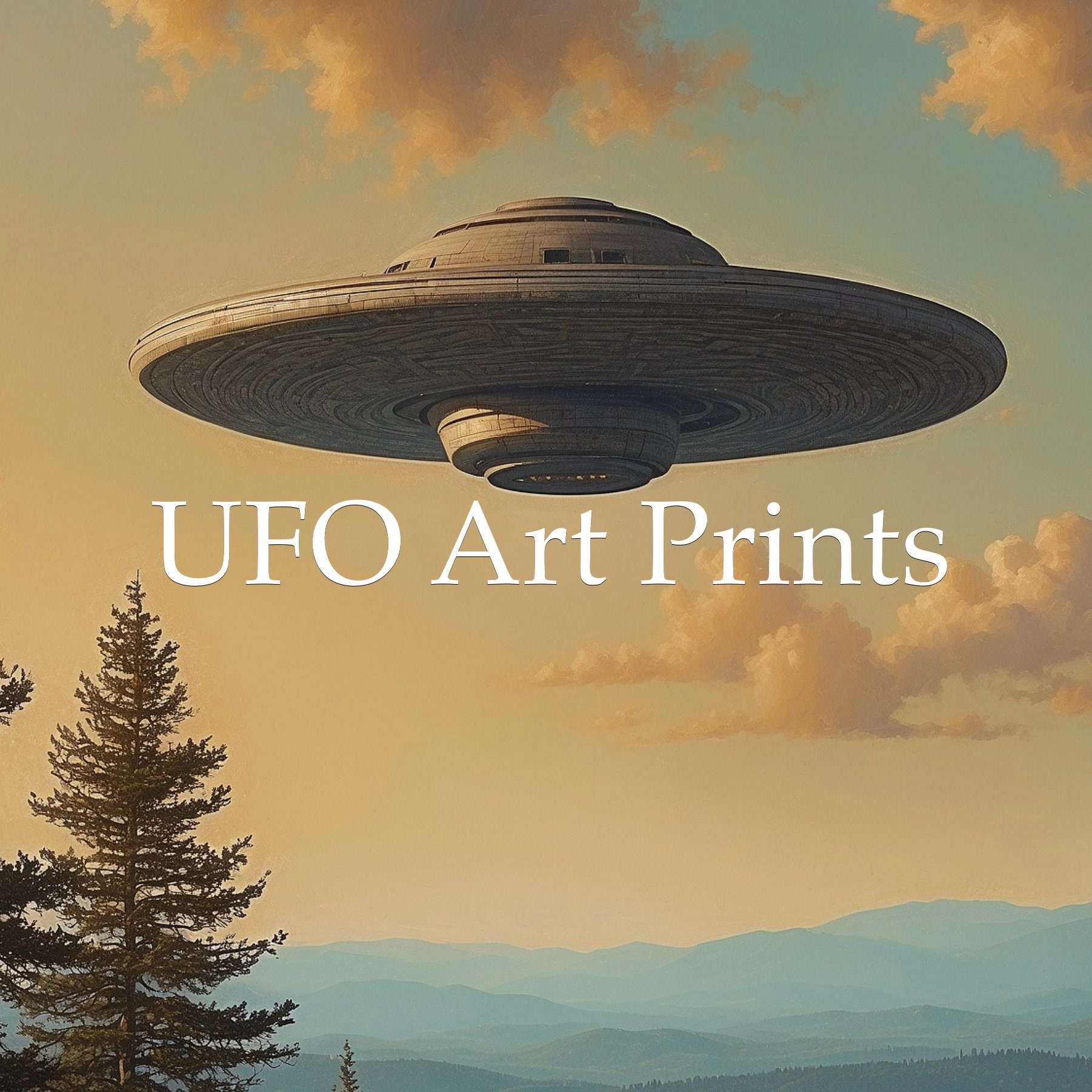 Printable UFO Canvas, Moody UFO Painting, Flying Saucer Art, Ufo Art - Etsy