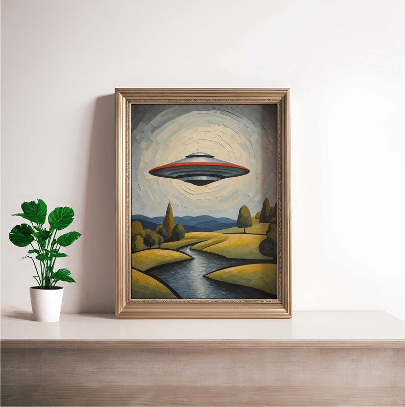Cubism Painting, Ufo Art Downloadable, Vintage Cubism Art Printable ...