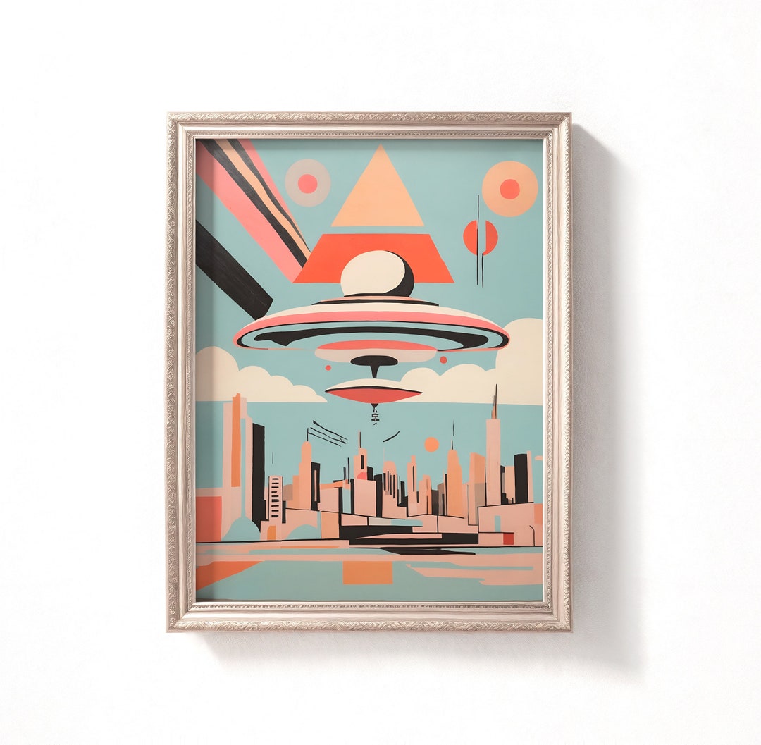 Boho Ufo Art Print, Boho Painting, Digital Printable UFO Art Print ...