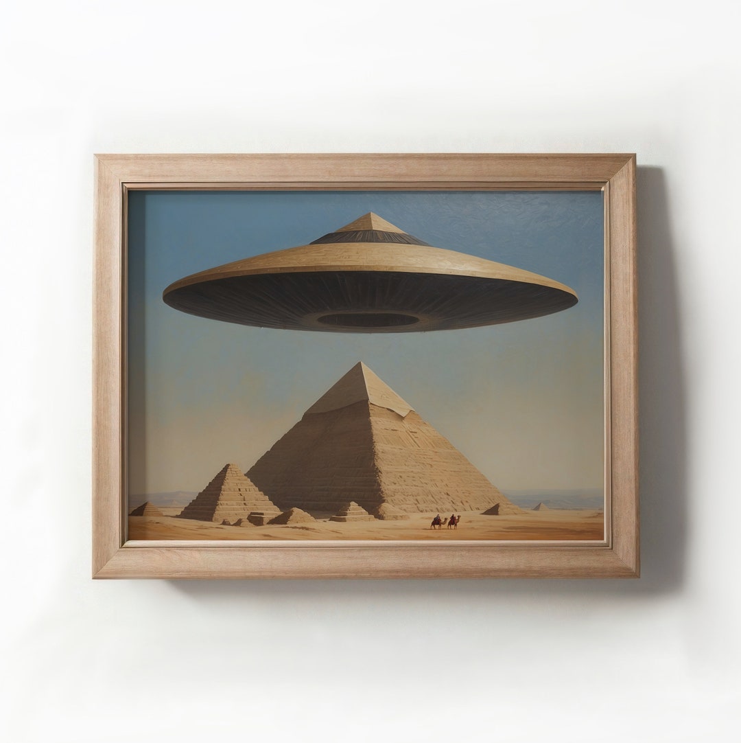 Ancient Egypt Painting, Ancient Aliens, Egyptian Pyramids Ufo Art ...
