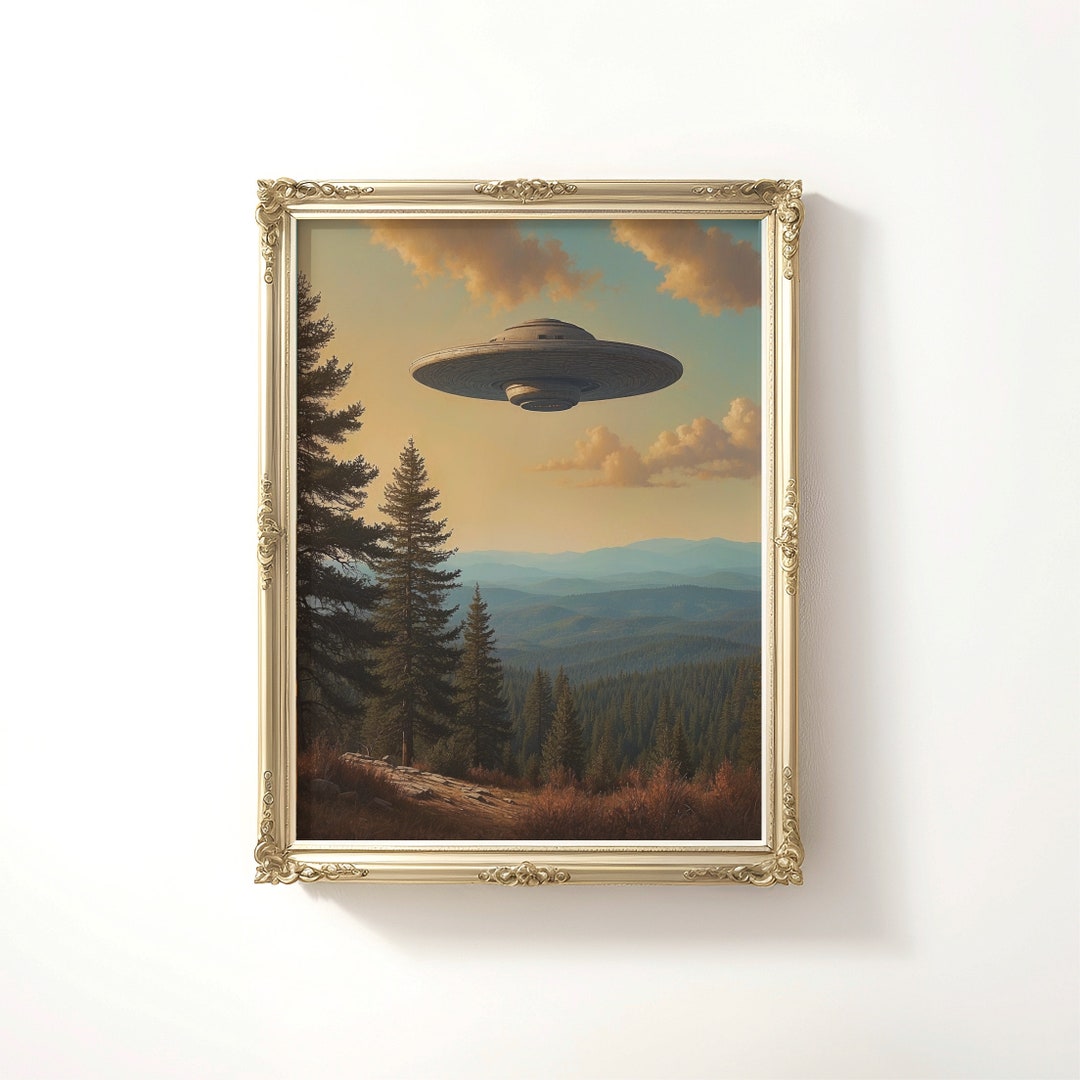 Printable UFO Canvas, Moody UFO Painting, Flying Saucer Art, Ufo Art - Etsy
