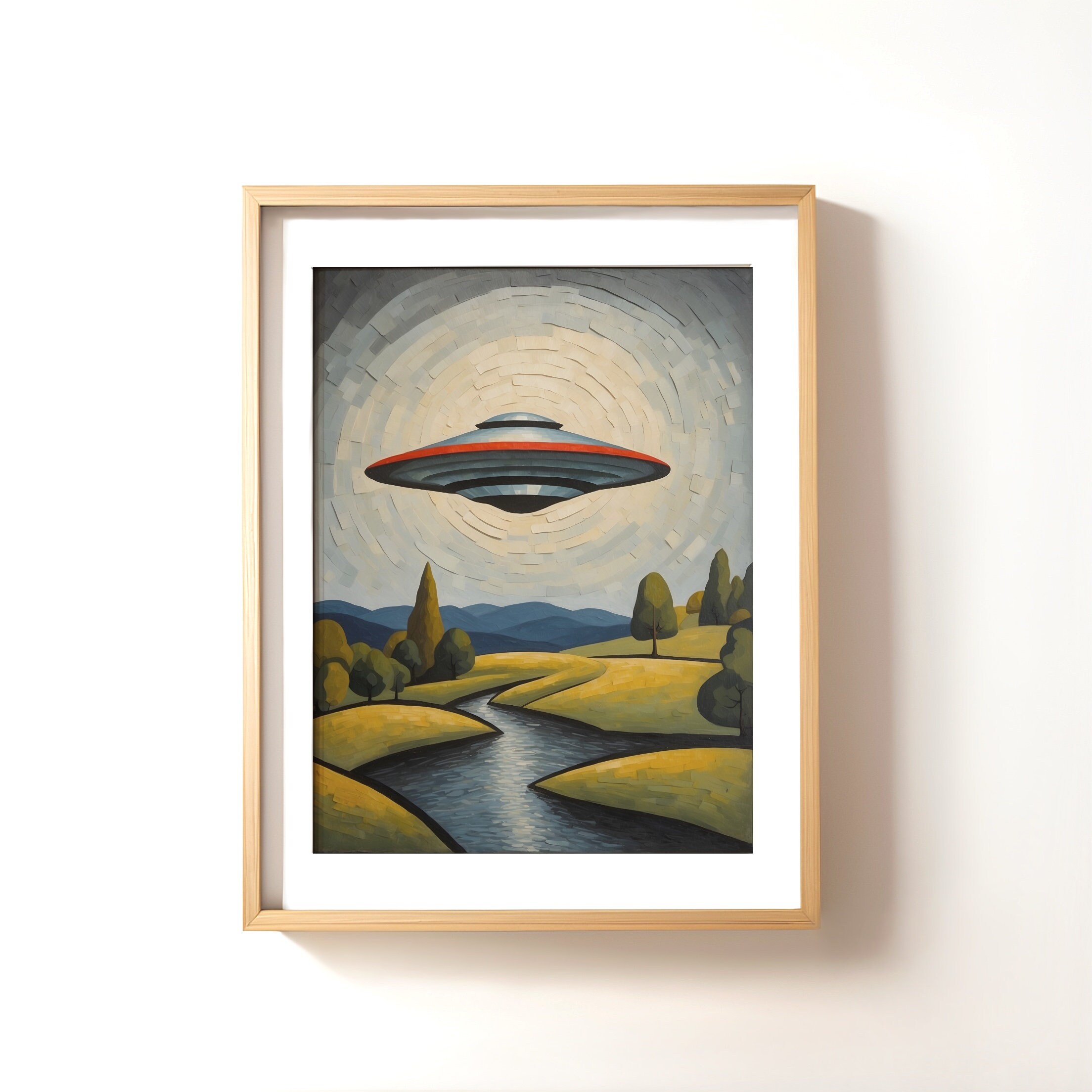 Cubism Painting, Ufo Art Downloadable, Vintage Cubism Art Printable ...