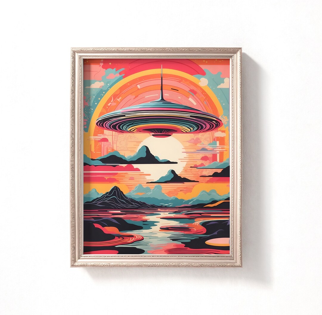 Abstract Ufo Art, Psychedelic Poster, Trippy Space Art, Vibrant Artwork ...