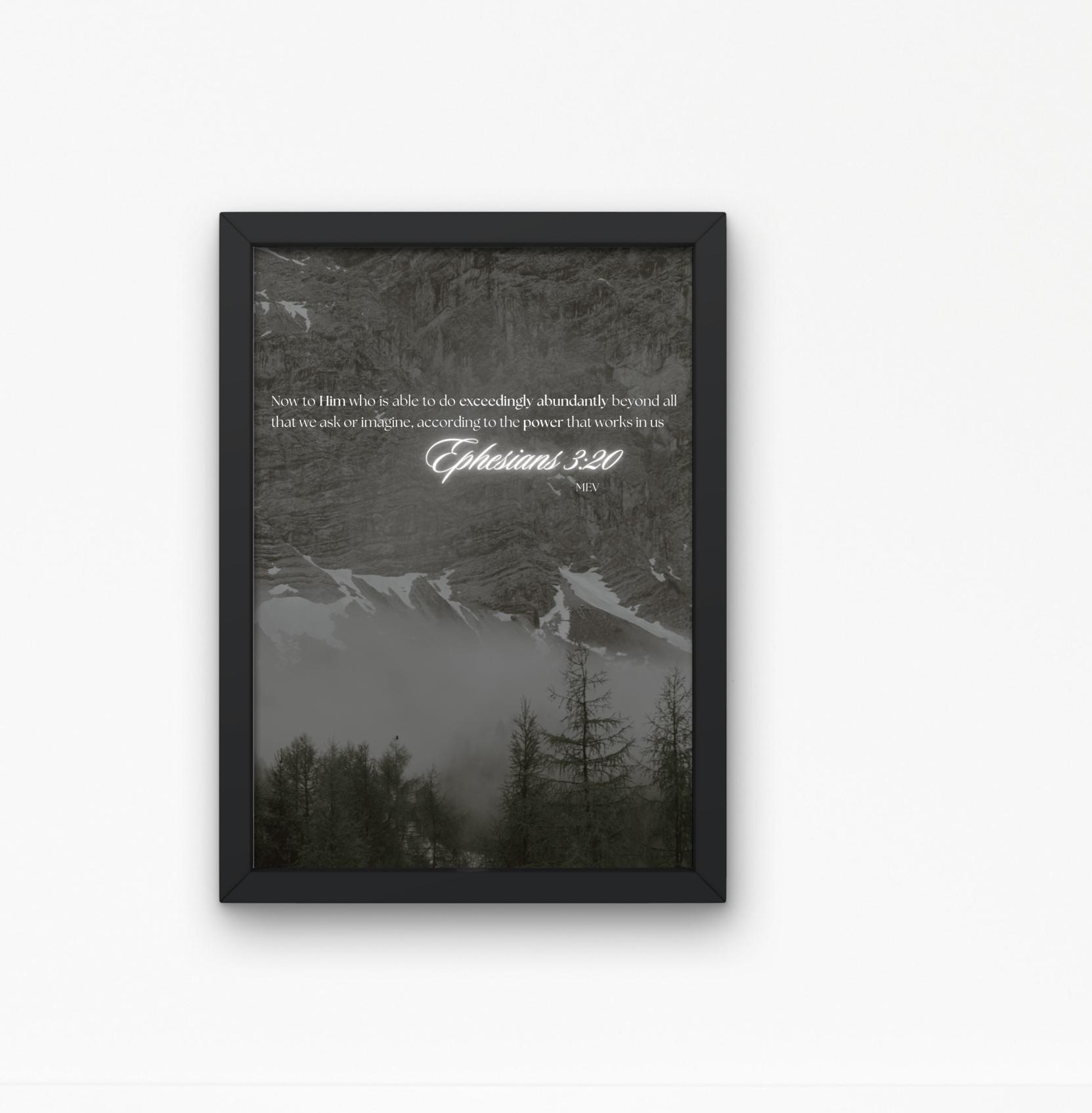 Ephesians 3:20 Bible Verse Portrait Printable Bible Quote - Christian ...