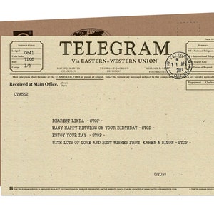 Send Greetings by Telegram Eastern-western Union - Etsy