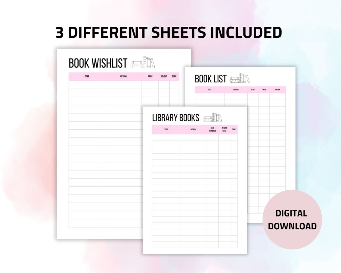 Book List Printable Template Books to Read Books I've - Etsy