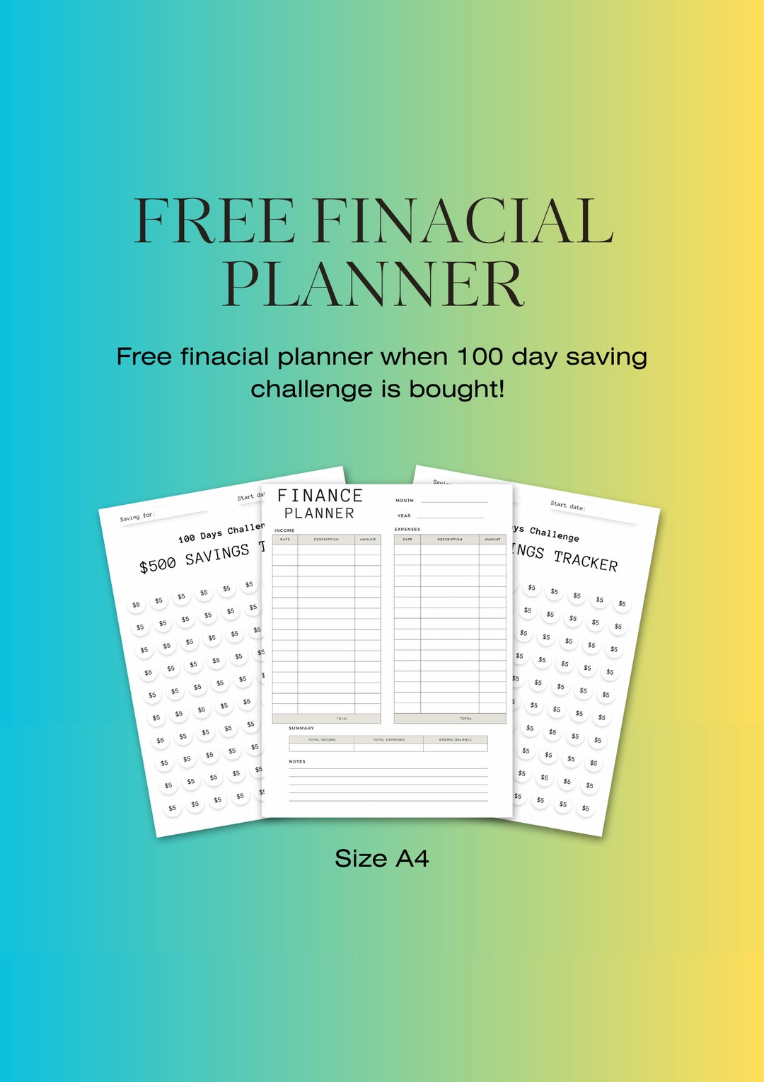 Daily Financial Planner Freebie Template Desk Organiser - Etsy