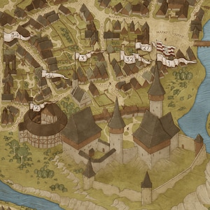 Fantasy Map of the Medieval Fantasy Ciry of Hofendal by Daniel's Maps ...