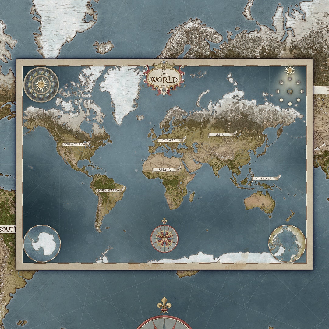 World Map A5, Map O Earth, Azia, America, Africa, Antarctica, Europe ...