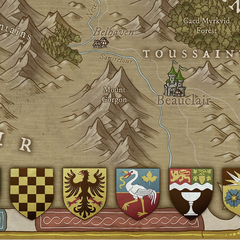 The Witcher Map Poster – Northern Kingdoms Fantasy Map, Inspired by ...